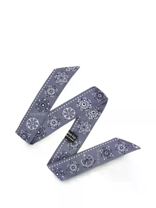 MONT KIJI Tuileries Floral-print Silk Wristband - Blue