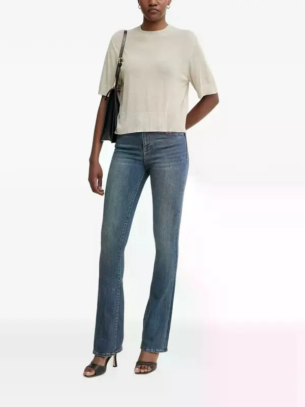 Armani Exchange Open-back Ribbed-trim Top