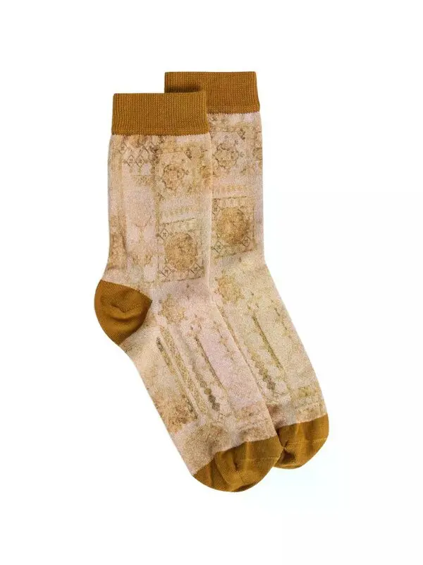 Momoni Nanami Printed Socks - Neutrals