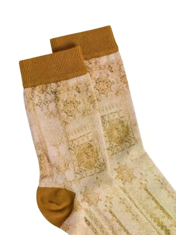 Momoni Nanami Printed Socks - Neutrals