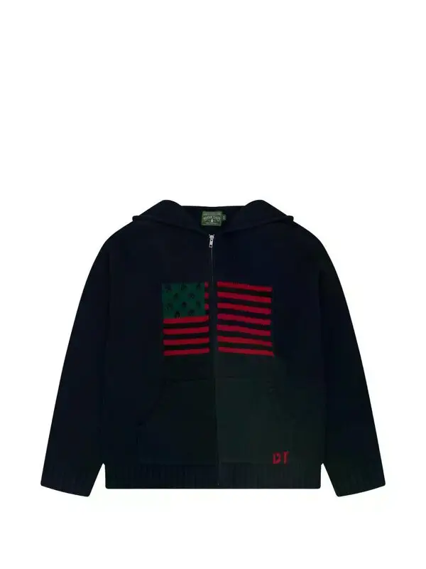 DENIM TEARS Flag Zip-up Hooded Cardigan