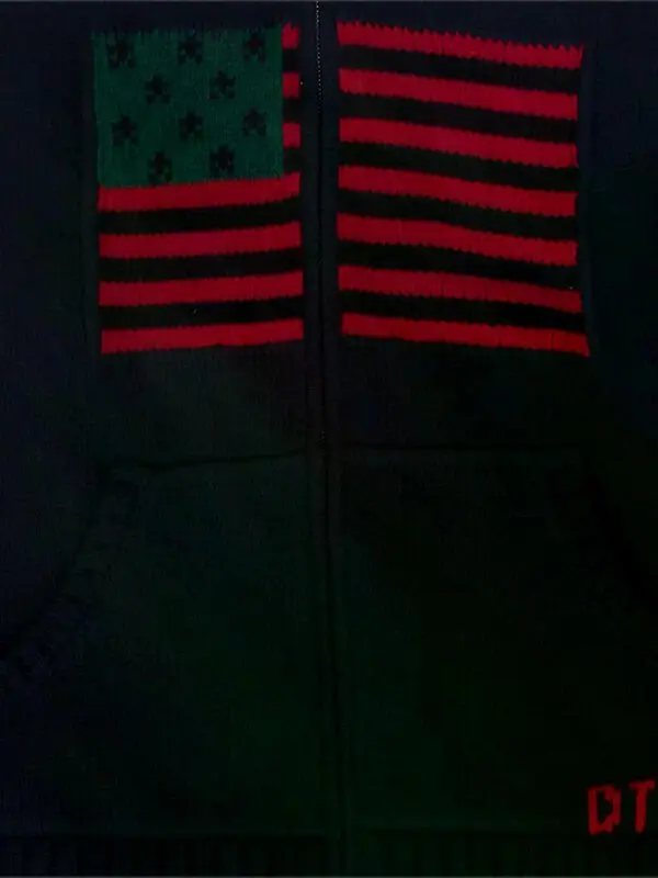DENIM TEARS Flag Zip-up Hooded Cardigan