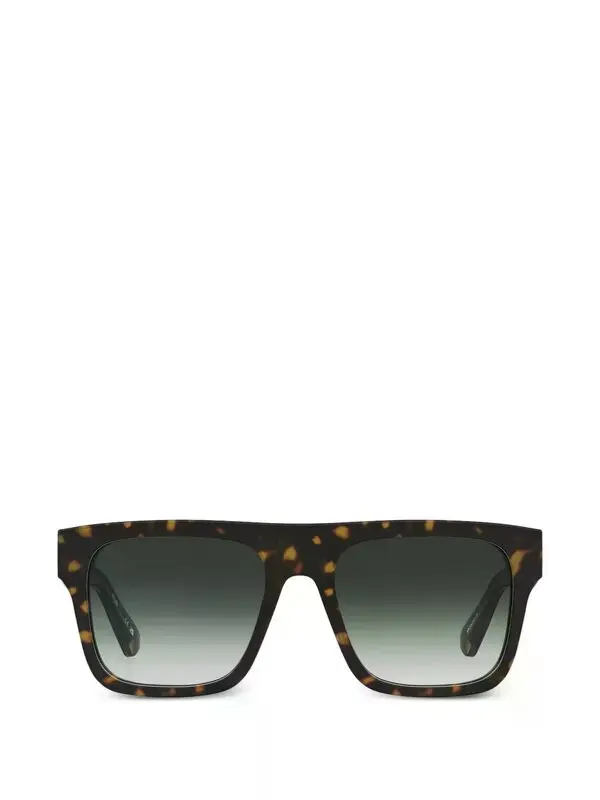 Moschino Tortoiseshell-effect Rectangle Frame Sunglasses - Brown
