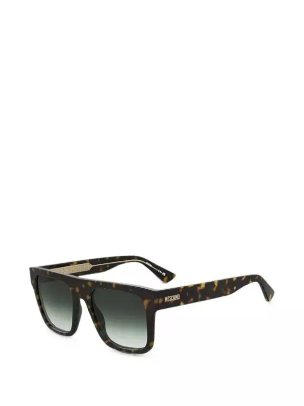 Moschino Tortoiseshell-effect Rectangle Frame Sunglasses