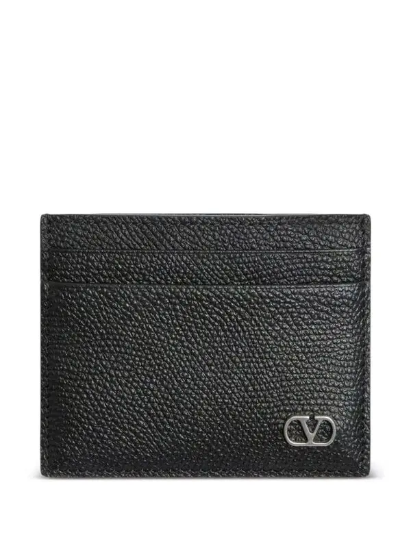 Valentino Garavani Vlogo Signature Grained Cardholder - Black