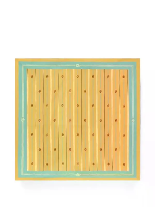 Drole De Monsieur Monogram-print Cotton Striped Bandana - Yellow