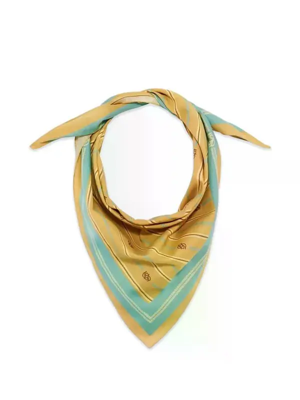 Drole De Monsieur Monogram-print Cotton Striped Bandana - Yellow