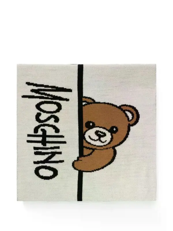 Moschino Teddy Bear Scarf - White