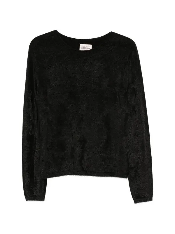 SEMICOUTURE Lettice Crewneck Sweater - Black