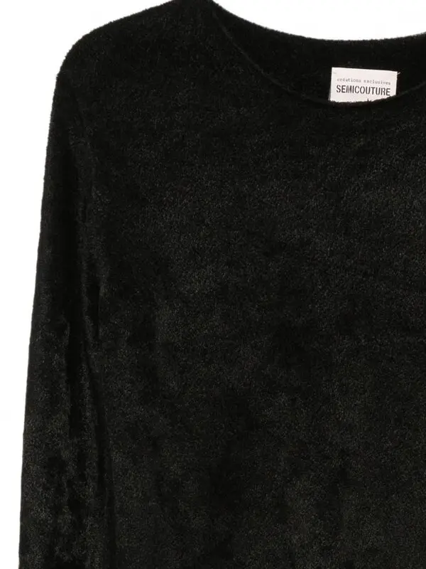 SEMICOUTURE Lettice Crewneck Sweater - Black