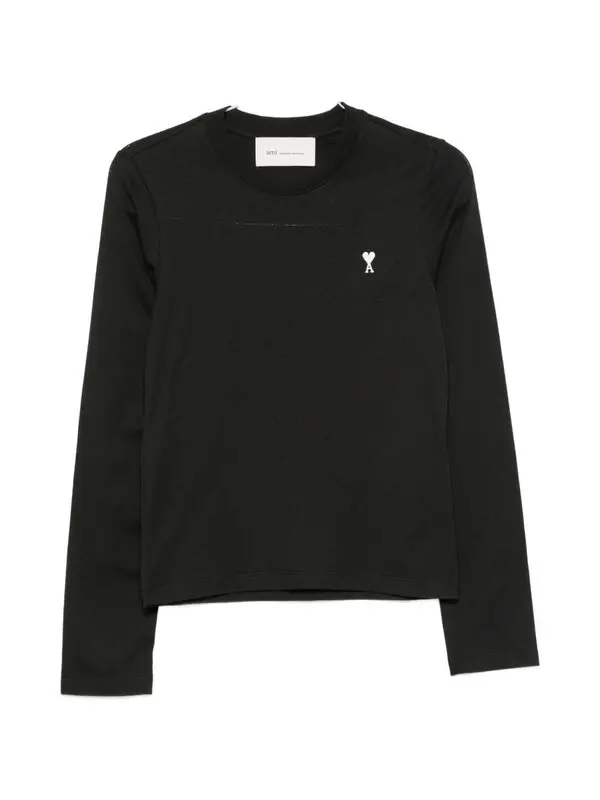AMI Paris De Coeur Cotton T-shirt - Black