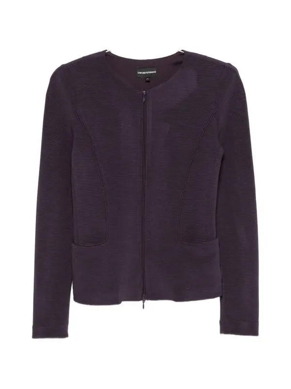 Emporio Armani Zipped Blazer Jacket - Purple