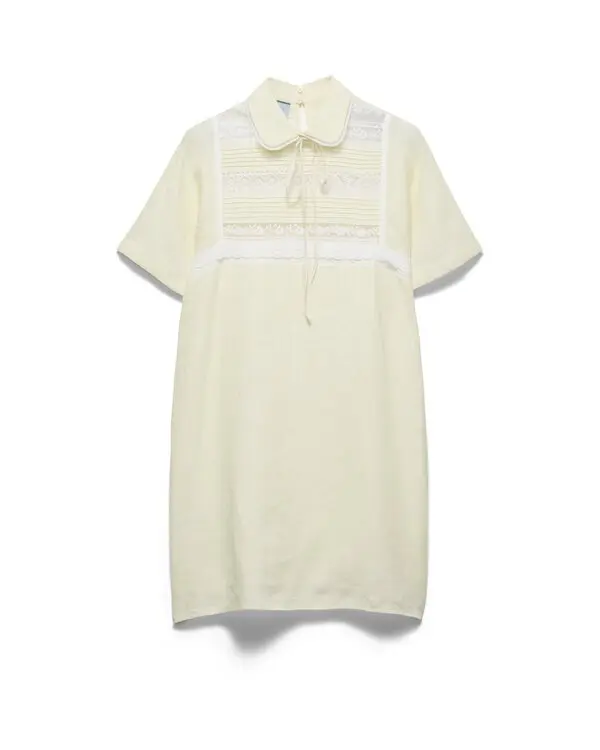 Prada Embroidered Linen Mini-dress