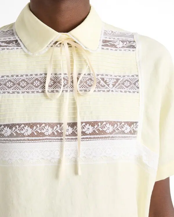 Prada Embroidered Linen Mini-dress