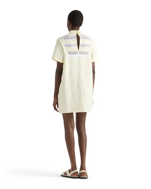 Prada Embroidered Linen Mini-dress