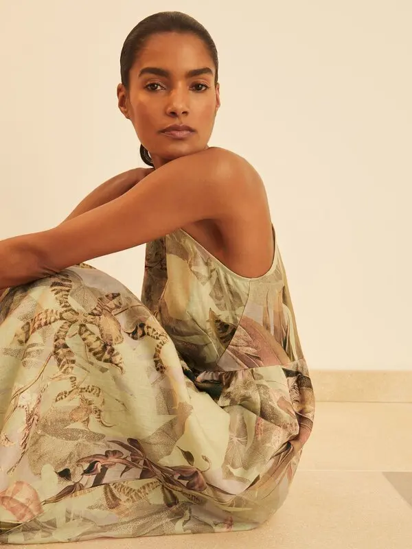 NEW YORK BOTANICAL GARDENS Linen Midi Dress