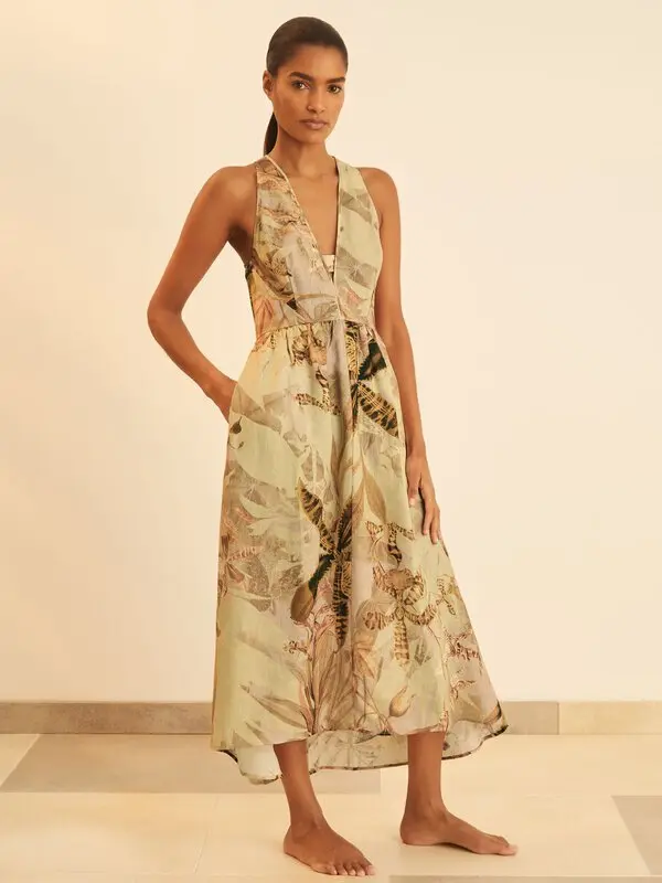NEW YORK BOTANICAL GARDENS Linen Midi Dress