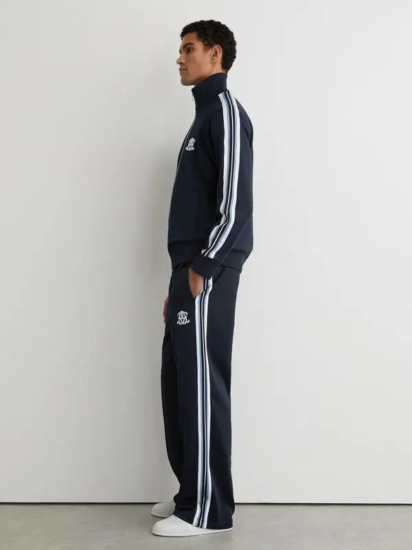 REISS Monogram Relaxed Dual-zip Track Jacket