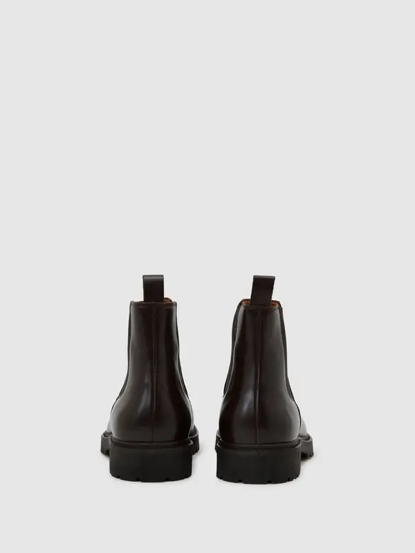 REISS Leather Chelsea Boots - Dark Brown