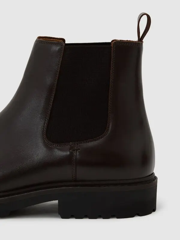 REISS Leather Chelsea Boots - Dark Brown
