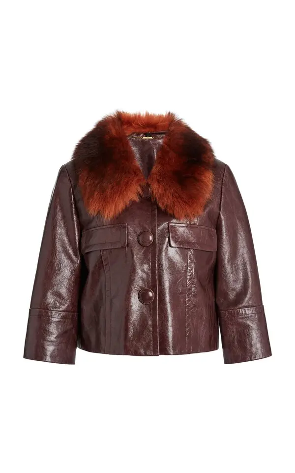 Chloé Shearling-trimmed Leather Jacket