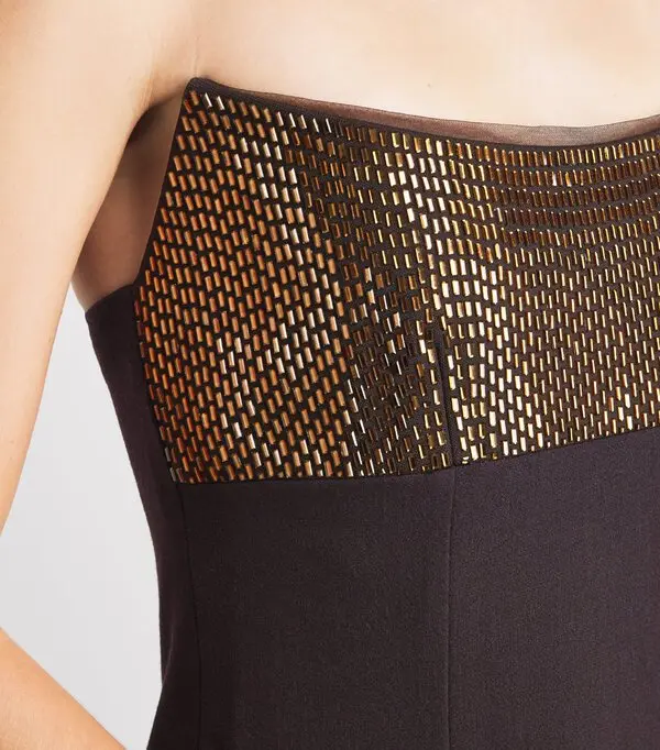 Roland Mouret Diamanté Embellished Off-the-shoulder Gown - Brown