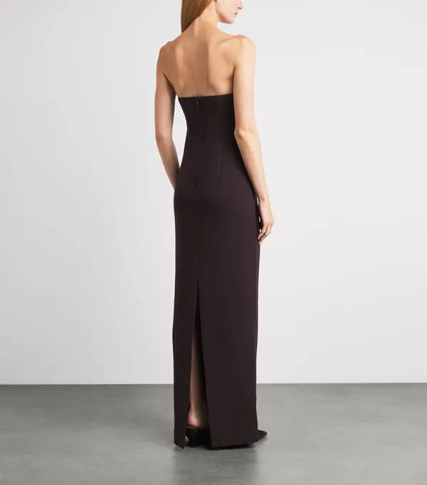 Roland Mouret Diamanté Embellished Off-the-shoulder Gown - Brown