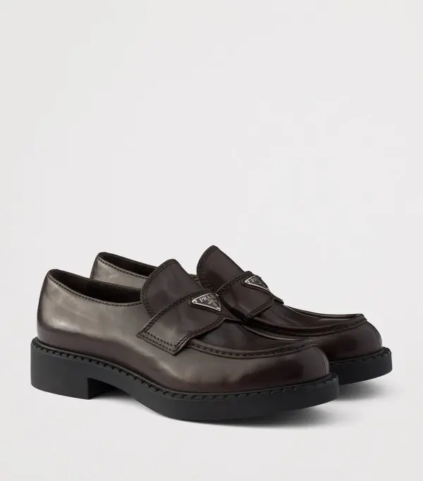 Prada Aged Leather Chunky Loafers