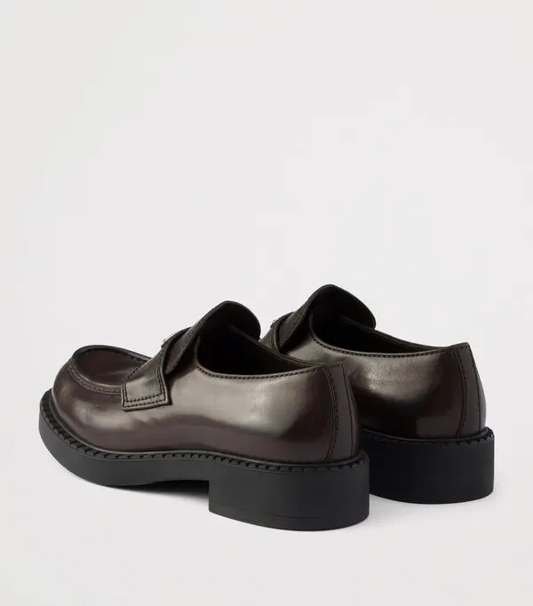 Prada Aged Leather Chunky Loafers