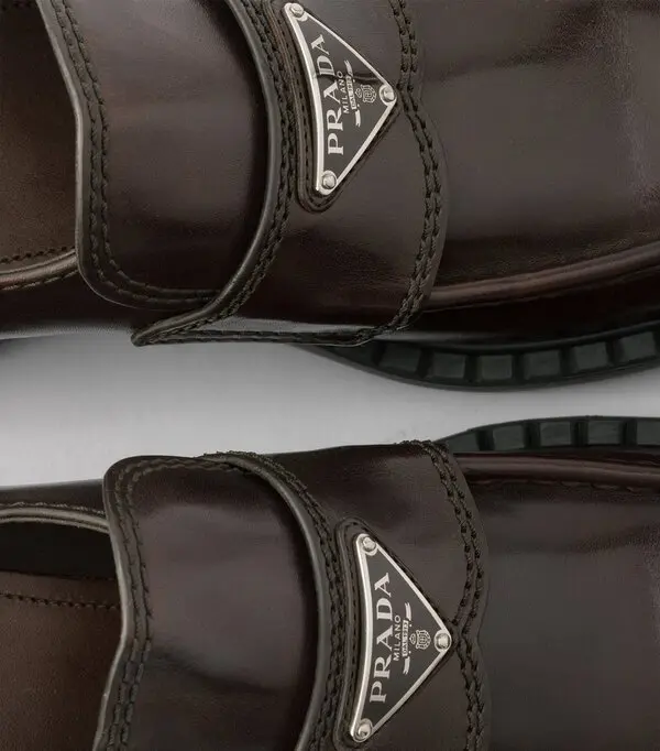 Prada Aged Leather Chunky Loafers