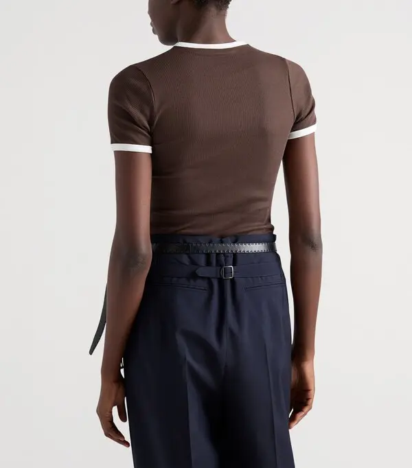 Prada Contrast-trim Ribbed T-shirt