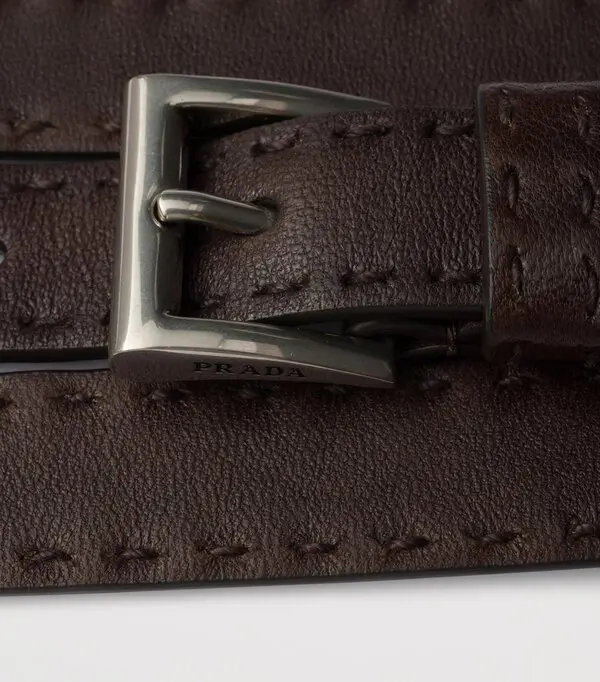 Prada Antiqued Leather Belt