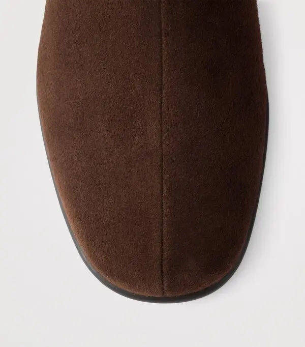 Prada Suede Stretch Ankle Boots - Brown