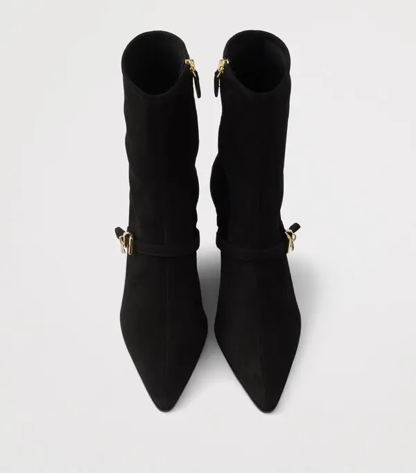 Prada Suede Stretch Heeled Boots