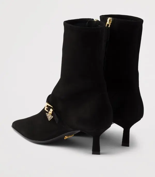 Prada Suede Stretch Heeled Boots