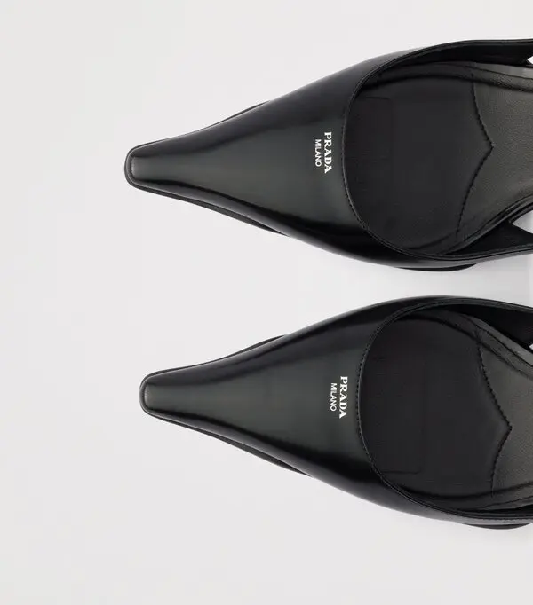 Prada Brushed Leather Slingback Pumps 55