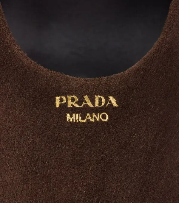 Prada Suede Leather Slingback Pumps 85 - Brown
