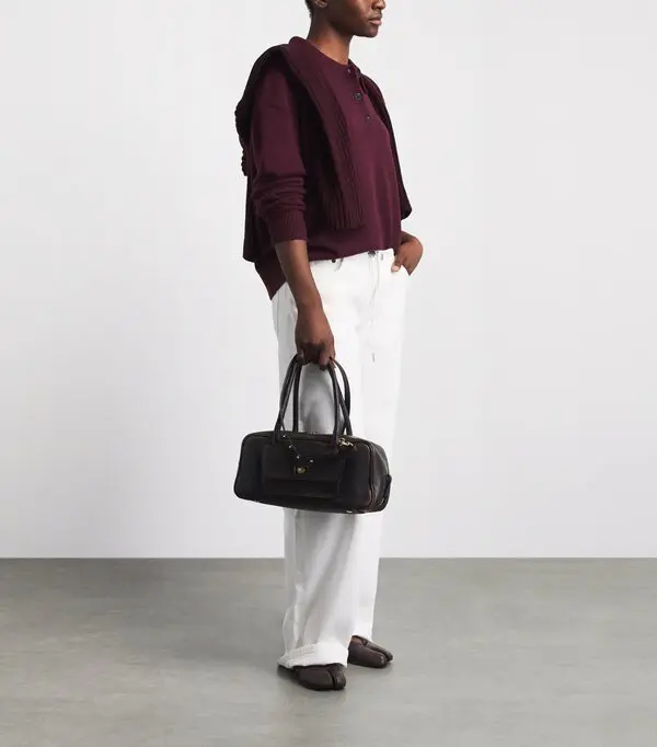 ANINE BING Cashmere Lee Polo Sweater