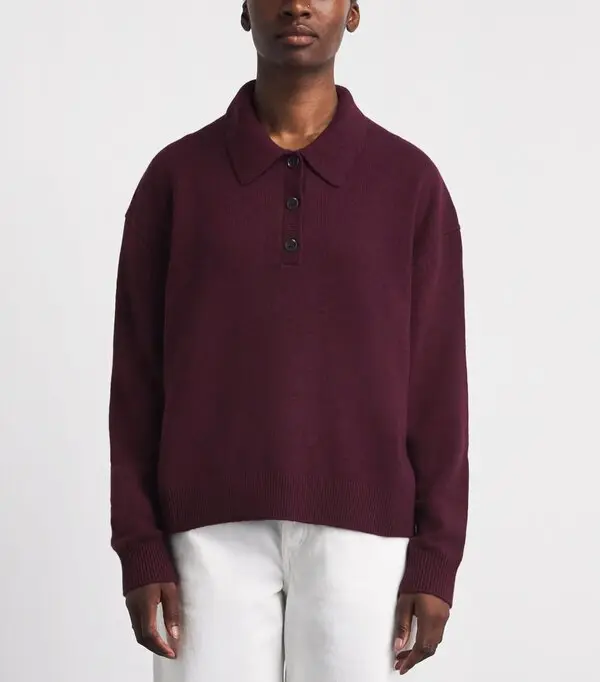 ANINE BING Cashmere Lee Polo Sweater
