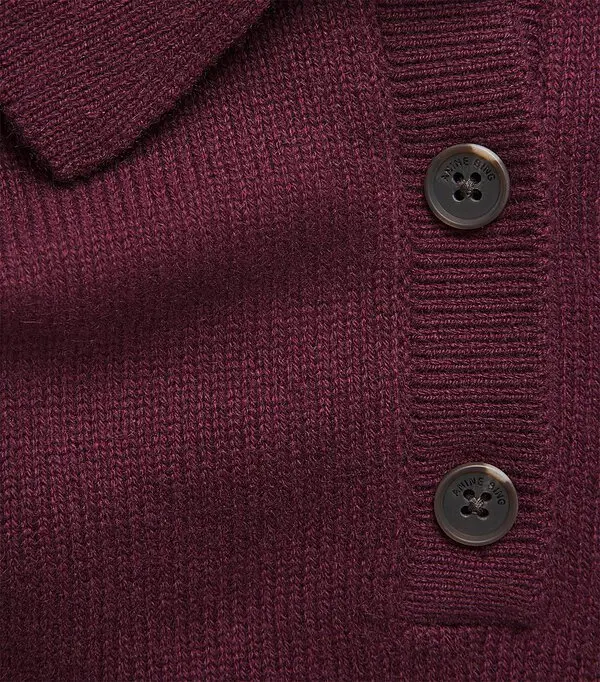 ANINE BING Cashmere Lee Polo Sweater