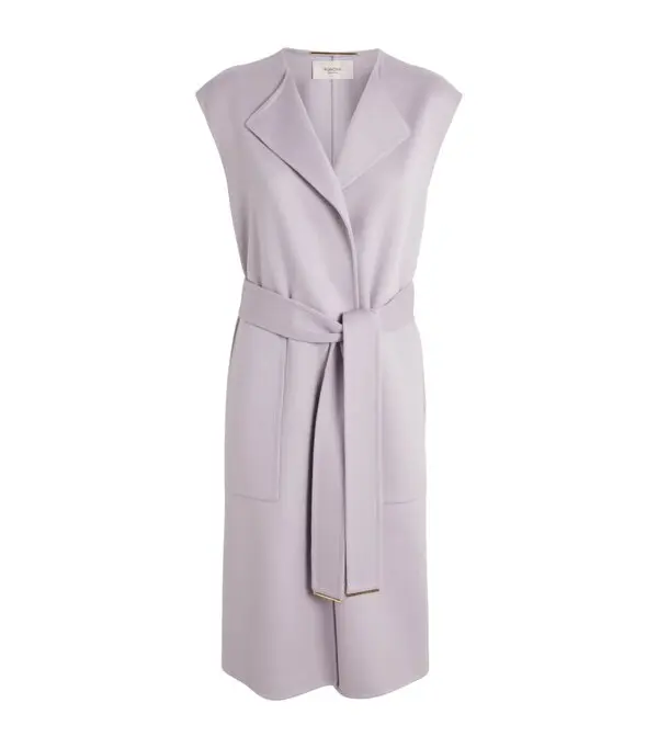Agnona Sleeveless Belted Cashmere Coat - Purple