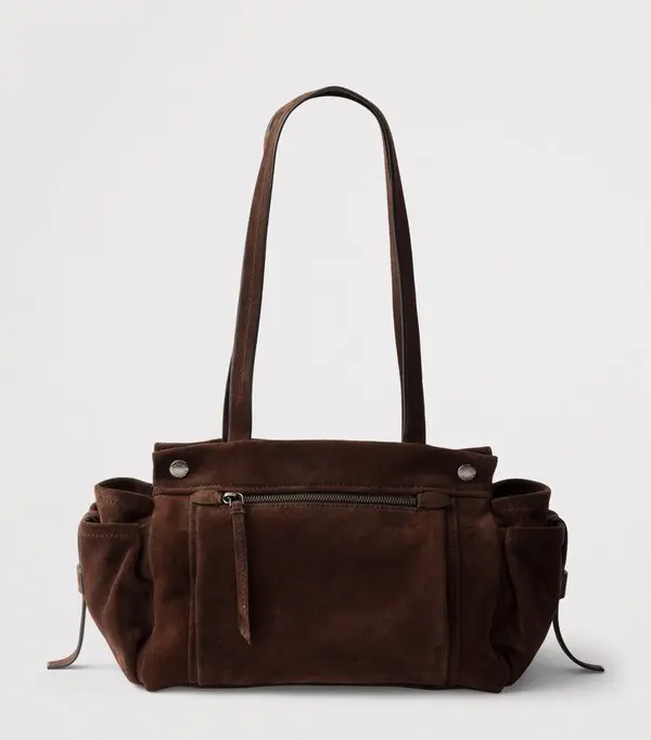 Prada Medium Suede Route Tote Bag