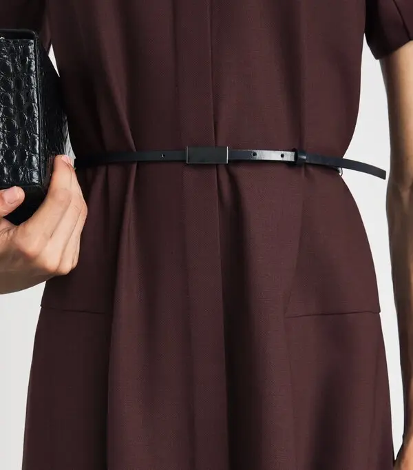 Lafayette 148 New York Stretch-wool Belted Midi Dress