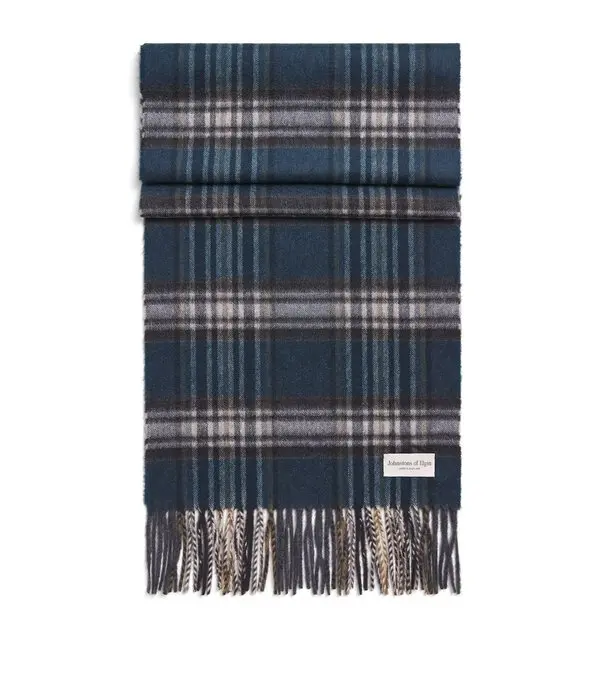 Johnstons Of Elgin Cashmere Tartan Scarf - Green