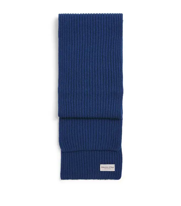 Johnstons Of Elgin Cashmere Lovat Ribbed Scarf - Blue