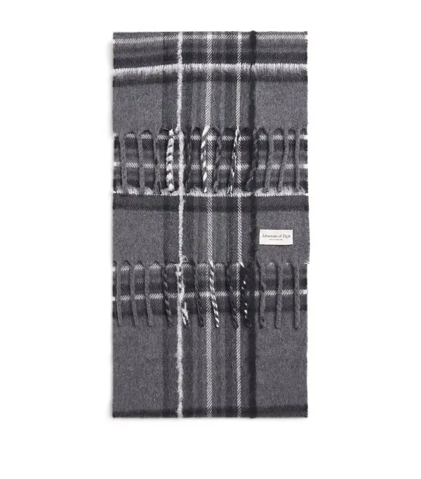 Johnstons Of Elgin Cashmere-silk Tartan Scarf - Grey