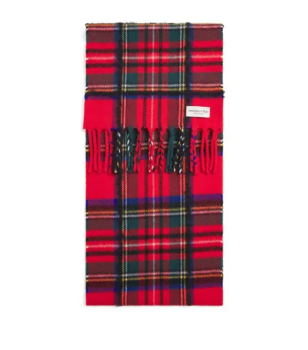 Johnstons Of Elgin Cashmere-silk Tartan Scarf - Red
