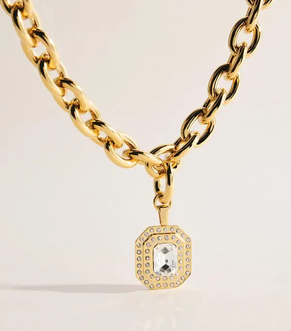 Alessandra Rich Crystal-embellished Pendant Necklace