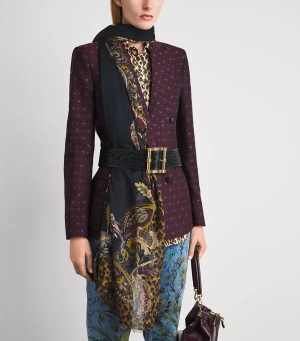 Etro Leopard And Paisley Print Scarf