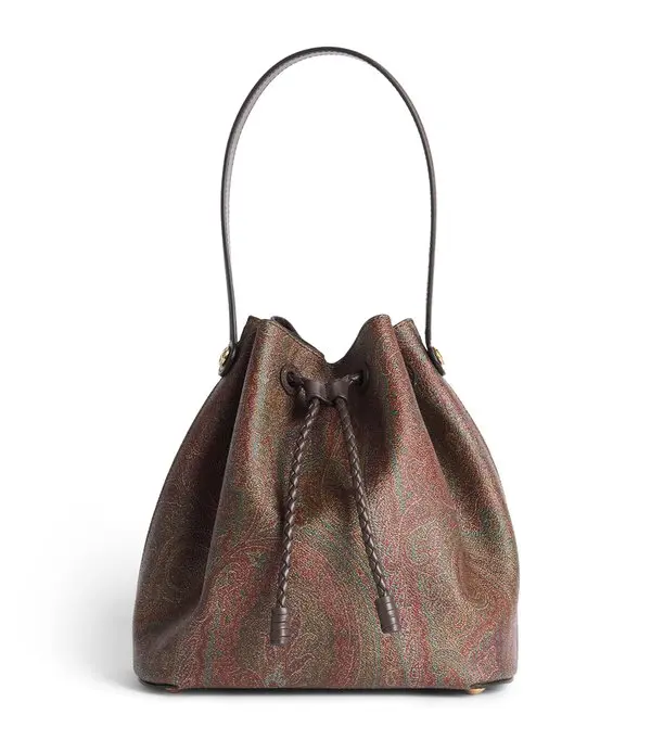 Etro Small Paisley Arnica Bucket Bag - Brown